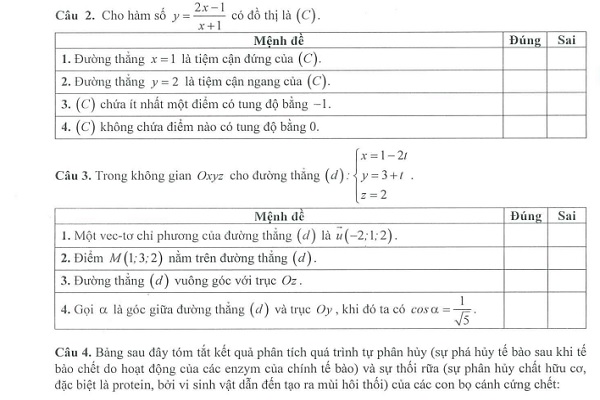 Đề minh họa 8 môn thi V-SAT 2025